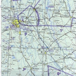 Delhi and Agra Operational Navigation Chart - Maps of India