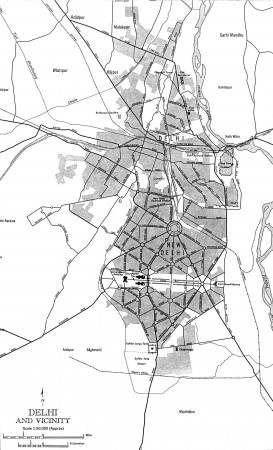 Delhi and Vicinity histrotical map 1962 City Plan - Maps of India