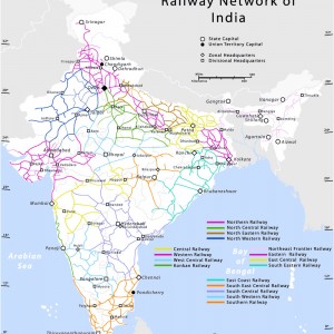 Railway network map - Maps of India