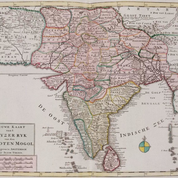India historical map 1700 1792 from The Historical Atlas - Maps of India
