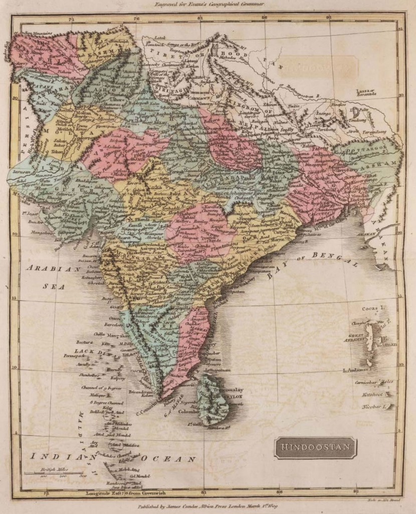 Historical map of India 1809 - Maps of India