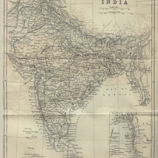 India historical map 1700 1792 from The Historical Atlas - Maps of India