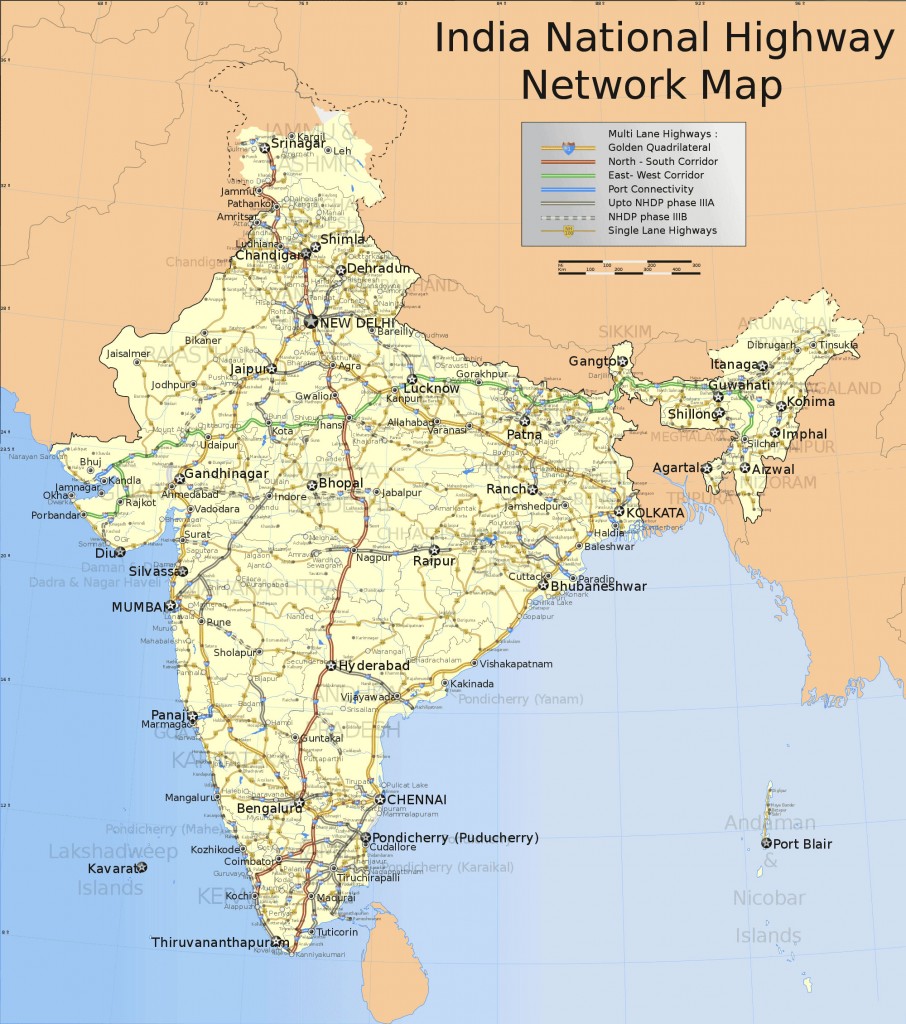 India national roads map - Maps of India