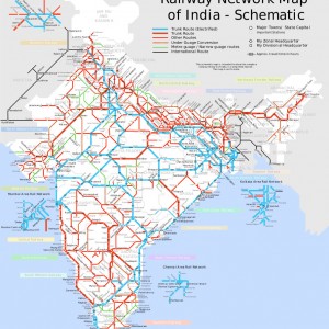 India railway schematic map - Maps of India