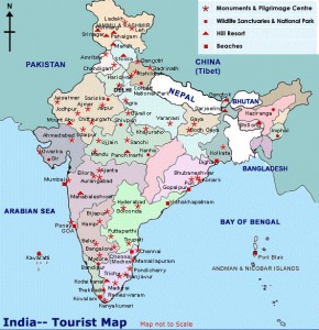 India tourist map - Maps of India