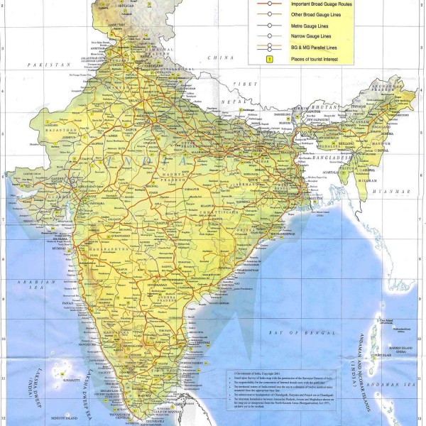 India railway schematic map - Maps of India