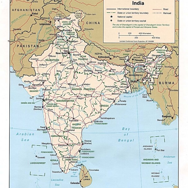 Political map of India 1996 - Maps of India