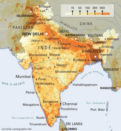 Population density India map - Maps of India