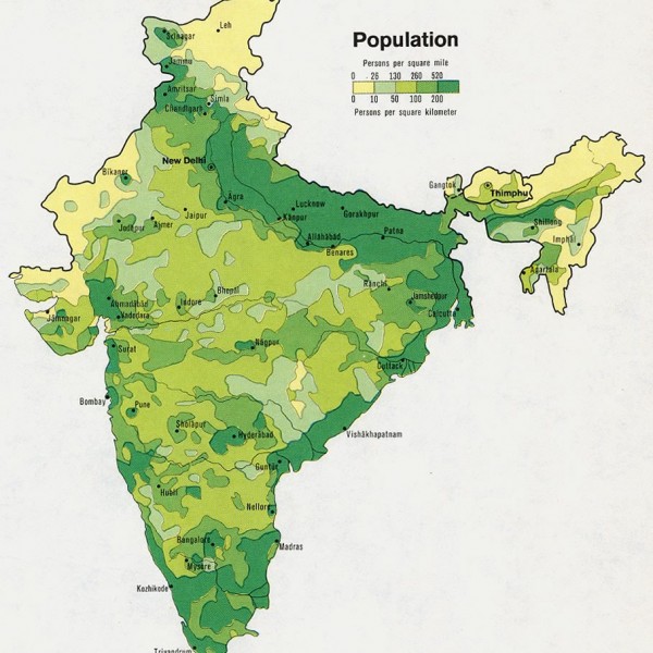 Population density India map - Maps of India